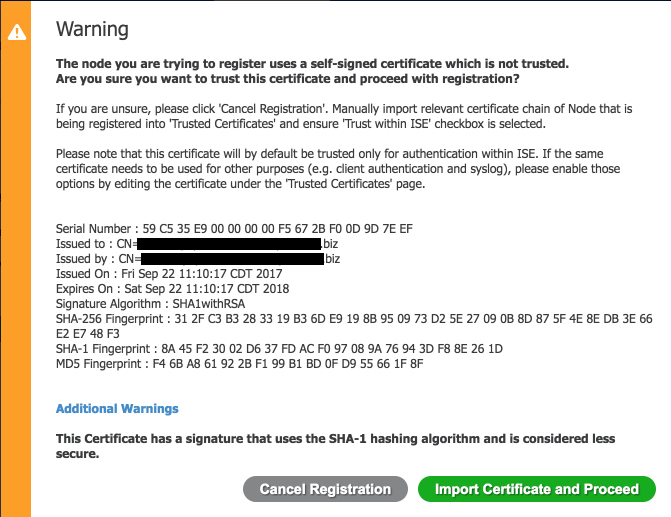 Cisco ISE 2.3: Joining a deployment with self-signed SSL certs – Cisco ISE Tips, Tricks, and ...